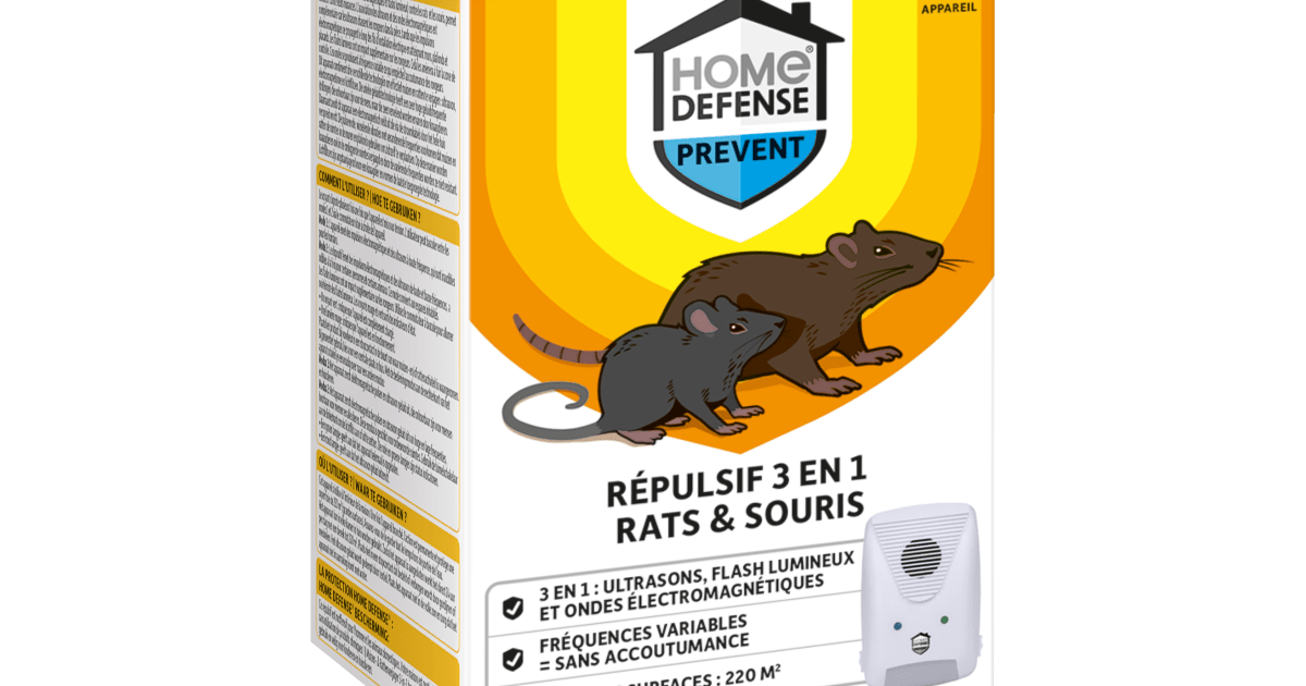 HOME DEFENSE ® Répulsif rats et souris ultrasons électromagnétique et ...